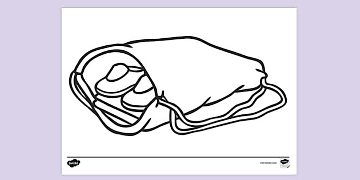 P.E. Kit Bag Open Colouring | Colouring Sheets - Twinkl