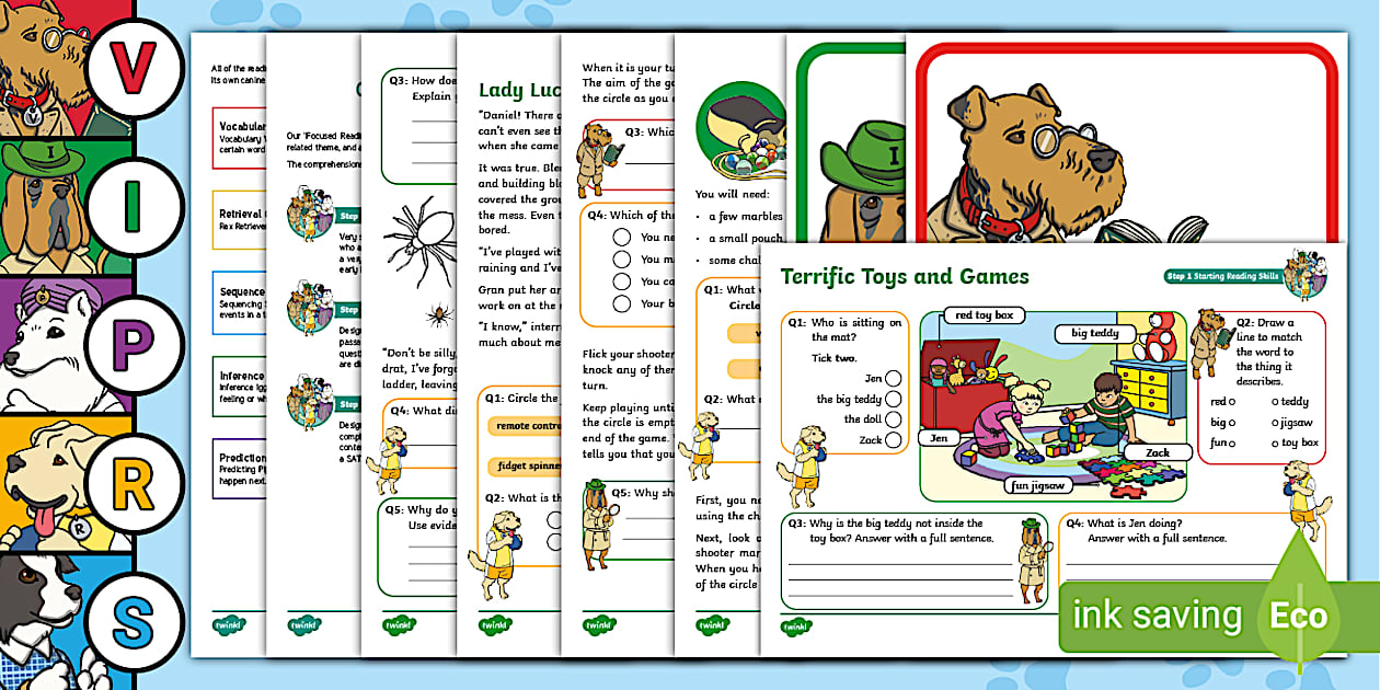 Editable KS1 Reading Comprehension: Terrific Toys and Games