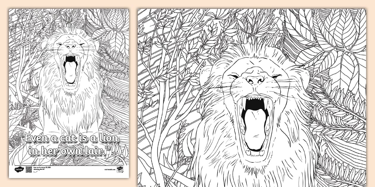 Lion Quote Mindfulness Coloring Poster (Teacher-Made)