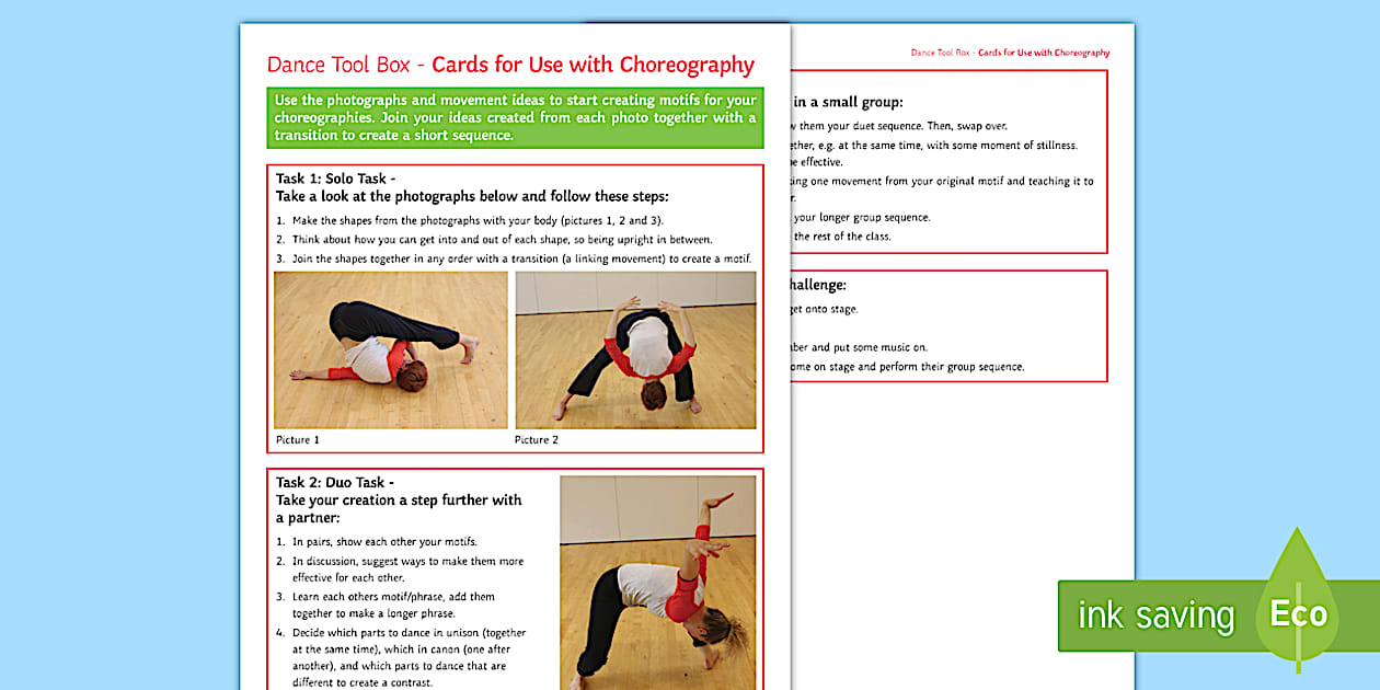 Choreography: Being Upside Down Worksheet / Worksheet