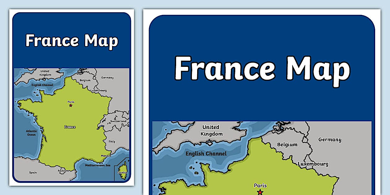 France Geography Map - Map of France with Cities - Twinkl