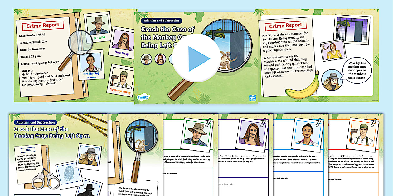 👉 Y5 Addition and Subtraction Crack the Case Activity Pack