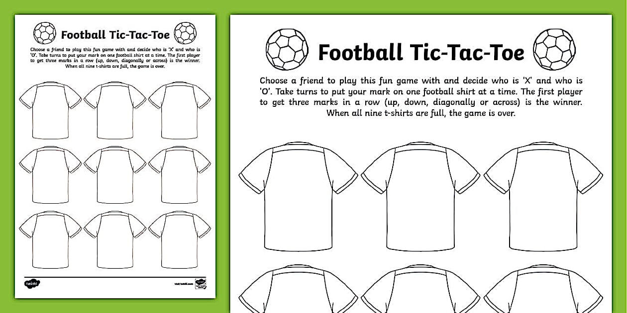 Football Tic-Tac-Toe Game Template (teacher made) - Twinkl