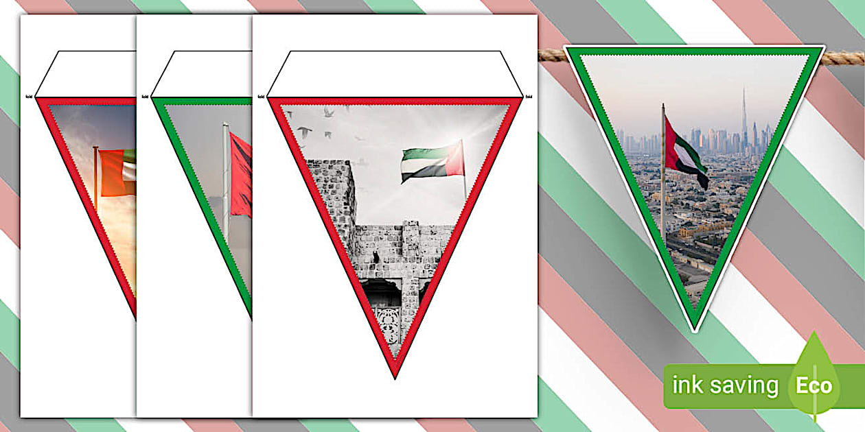 UAE Flag Display Bunting (professor feito) - Twinkl