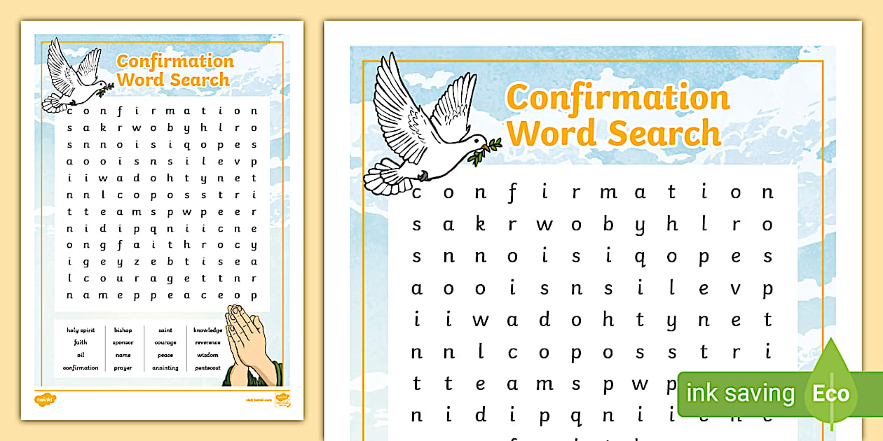 Confirmation Word Search (Teacher-Made) - Twinkl