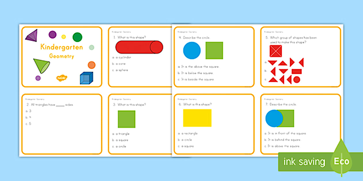 Kindergarten Geometry Task Cards (teacher made) - Twinkl