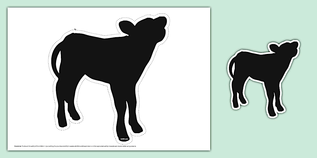 Calf Silhouette Cut-Out (Teacher-Made) - Twinkl