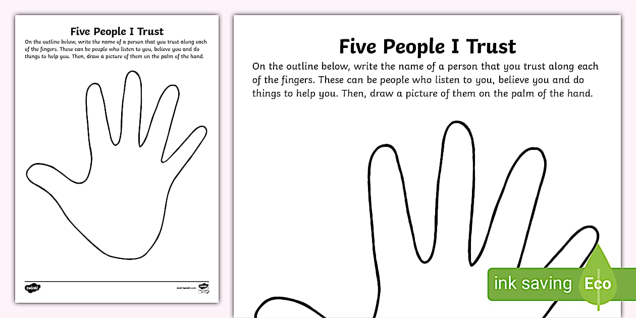 Five People I Trust Activity Sheet, SEMH, SENCO - Twinkl