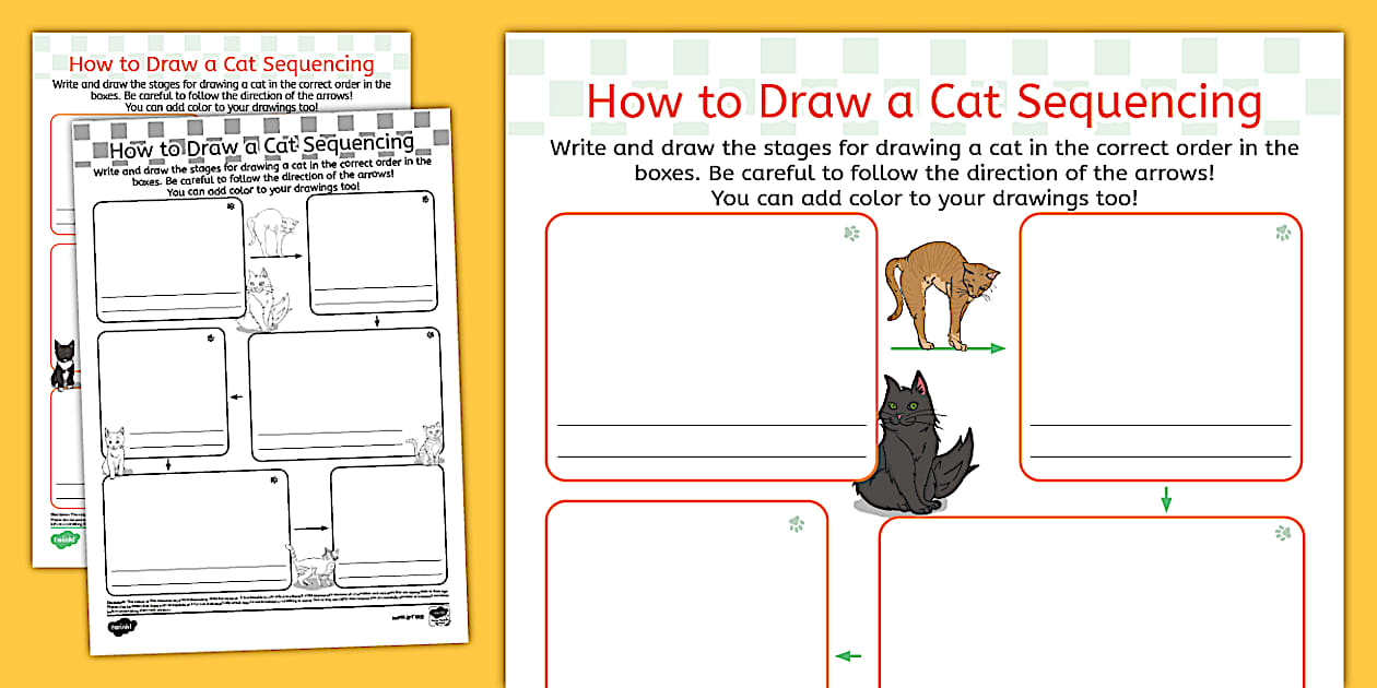 How to Draw a Cat Sequencing Mind Map (teacher made)