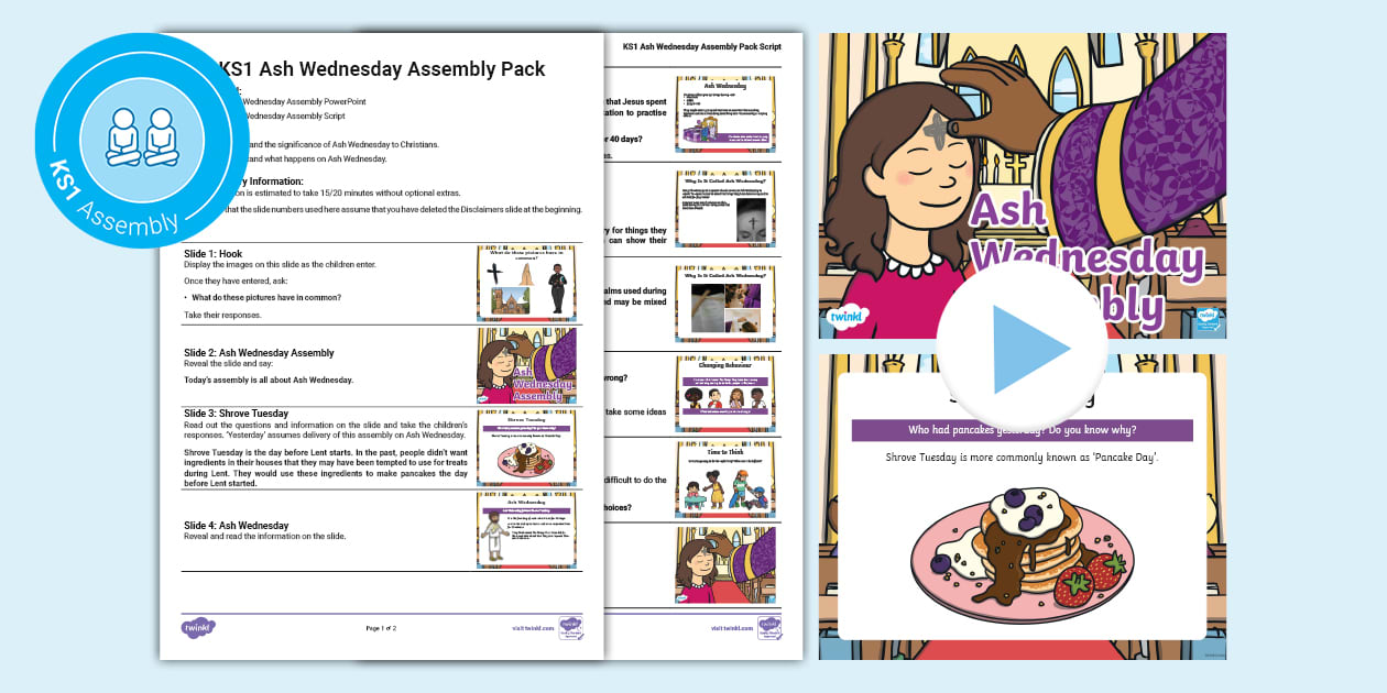 Ash Wednesday Assembly Pack (teacher made) - Twinkl