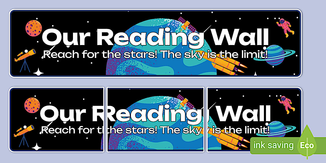 Space-Themed Reading Wall Display Banner (teacher made)