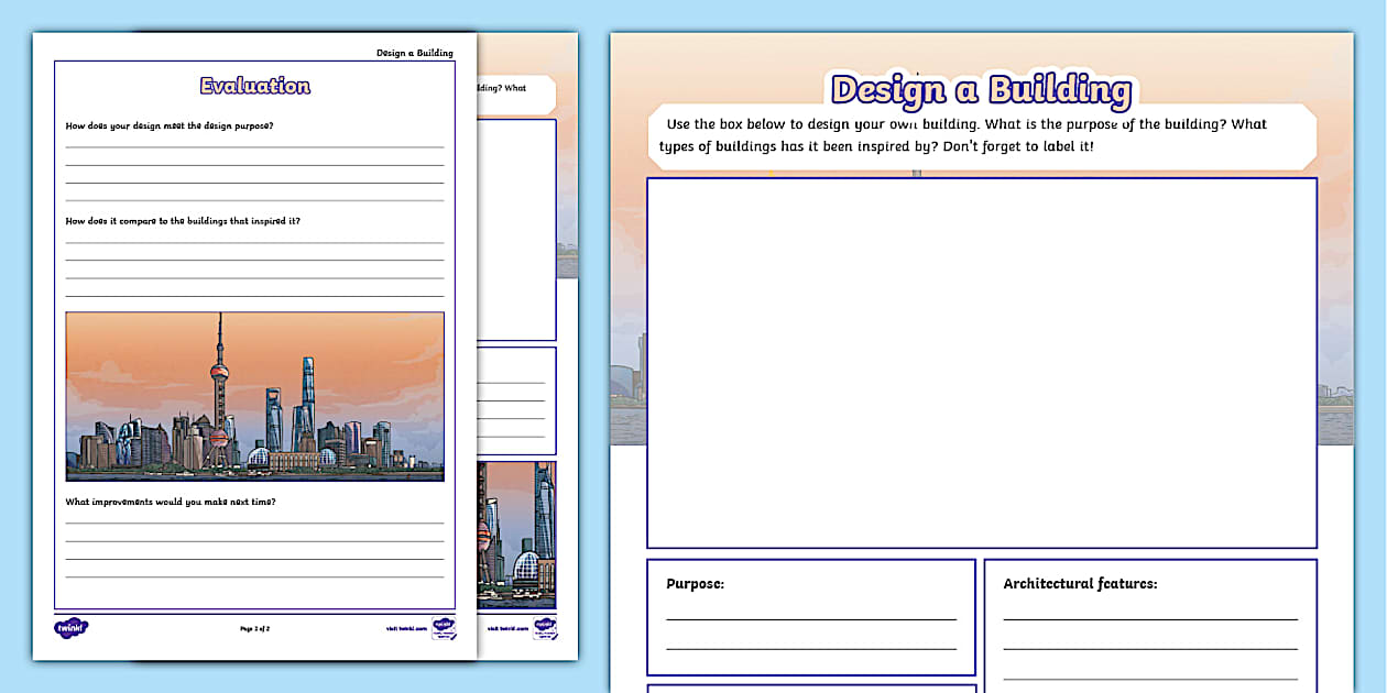 Design a Building Worksheet (Teacher-Made) - Twinkl