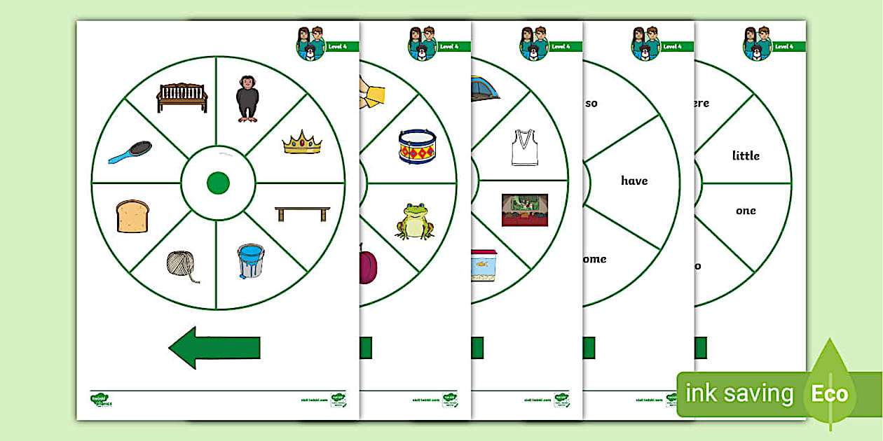 Level 4 Twinkl Phonics - Picture Spinners Set - Reading Game