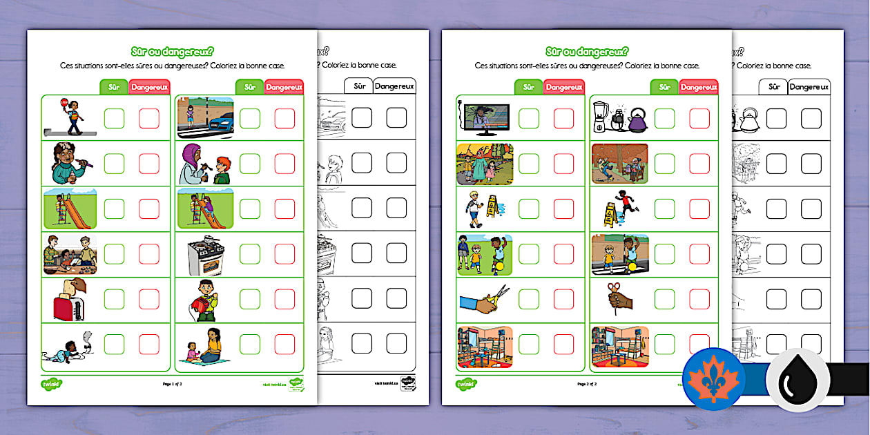 Safe or Unsafe? Activity French