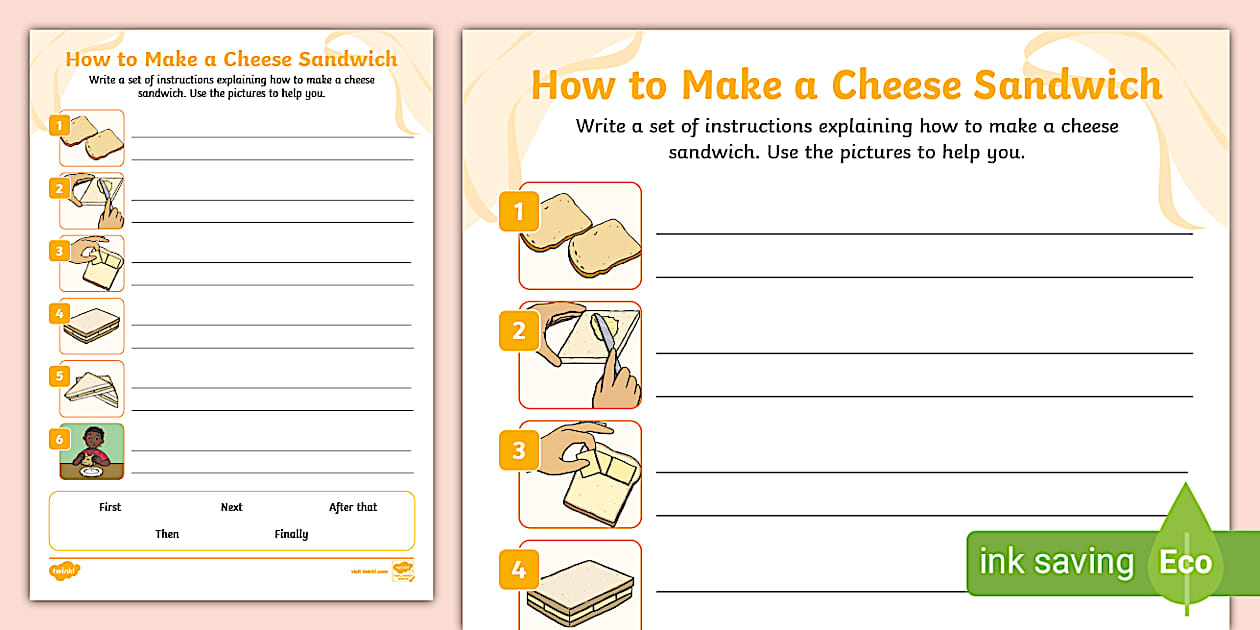 How to Make a Cheese Sandwich Writing Frame (teacher made)