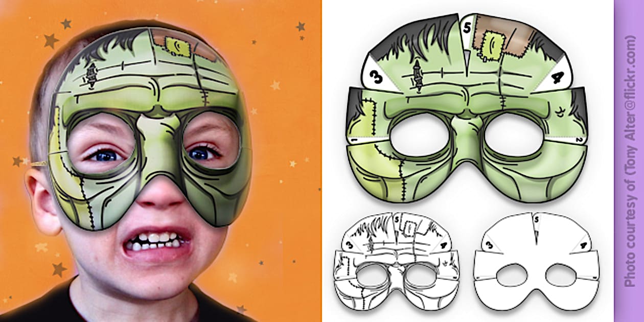 3D Halloween Frankenstein's Monster Mask - Twinkl