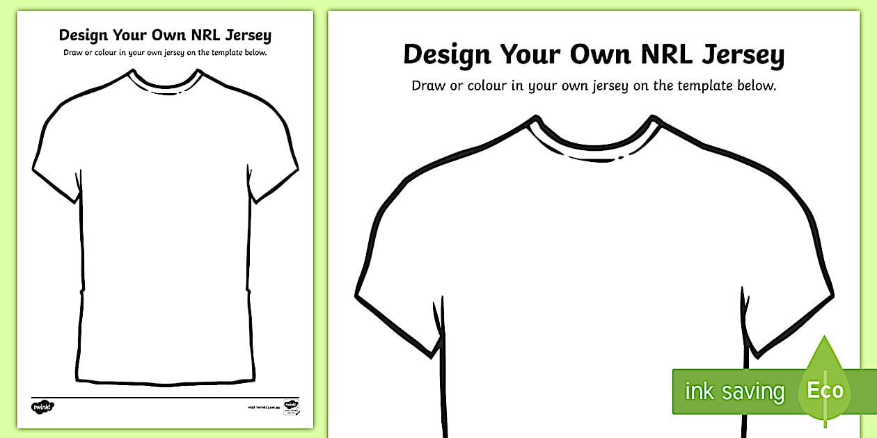 Design Your Own NRL Jersey Worksheet