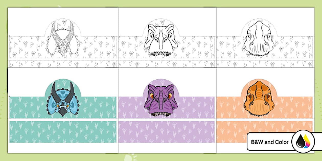 Dinosaur Headband Craft Template for Kids | Twinkl USA