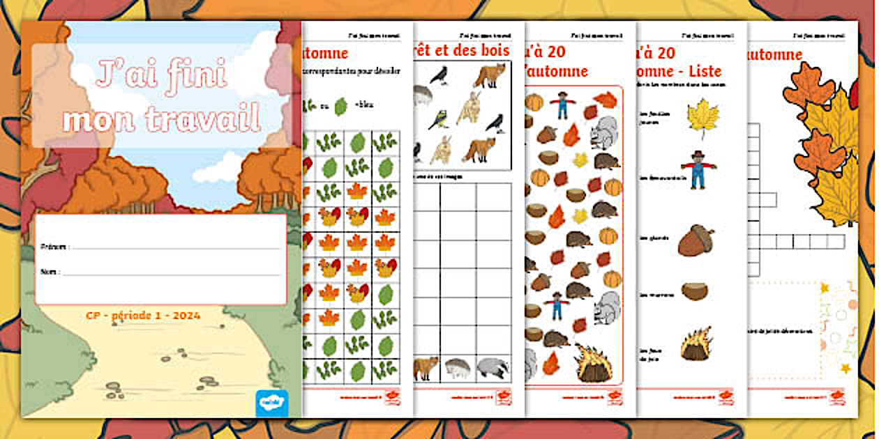 J'ai fini mon travail - Livret d'activités CP - automne 2024