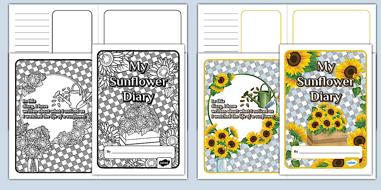 Sunflower Diary Writing Frame (Teacher-Made) - Twinkl