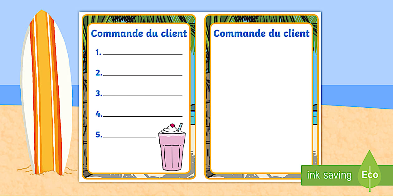 Jeu de rôle : Commande client au café de la plage