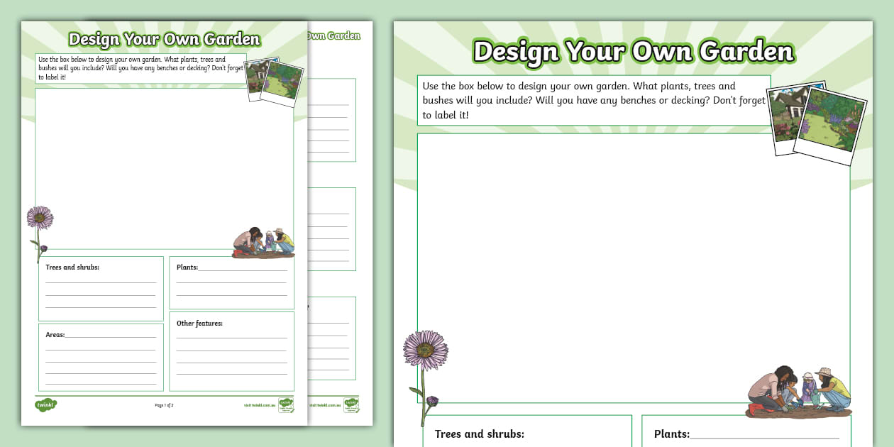 Design Your Own Garden Activity Sheet (teacher made)