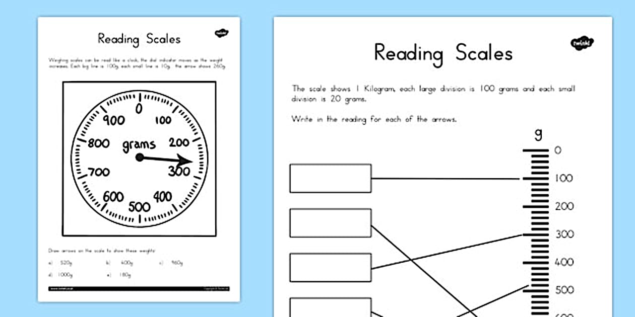 Reading Scales Worksheets (teacher made) - Twinkl