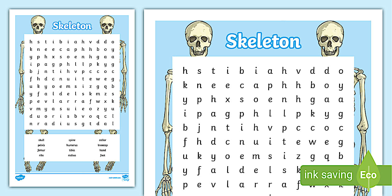 Skeleton Word Search (teacher made) - Twinkl