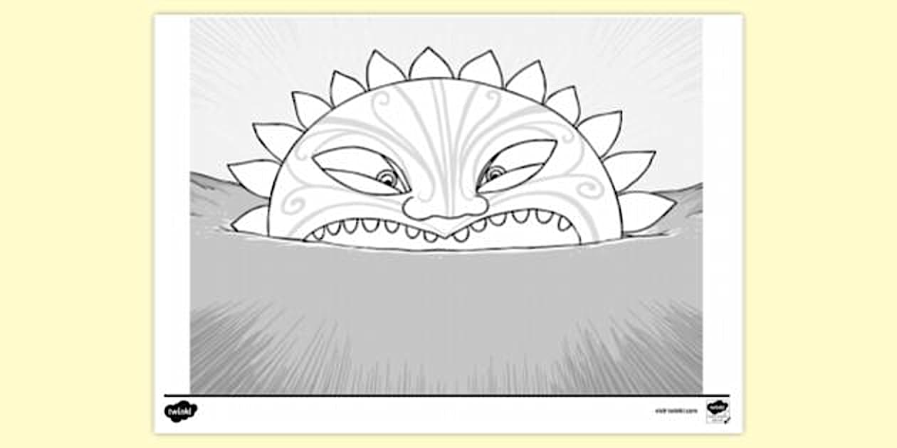 Sun Rising From Pit Colouring Page (teacher made) - Twinkl