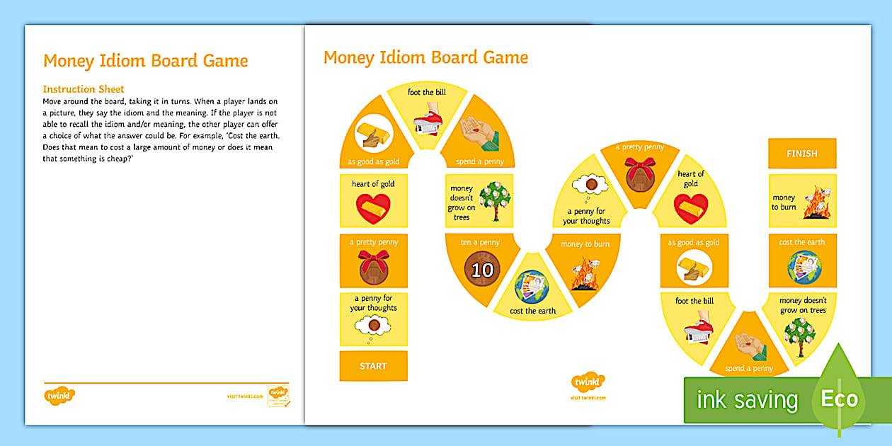 Money Idiom Board Game (Teacher-Made) - Twinkl