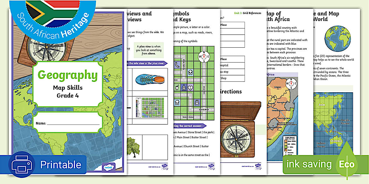 Grade 4 Map Skills Worksheets South Africa - Twinkl