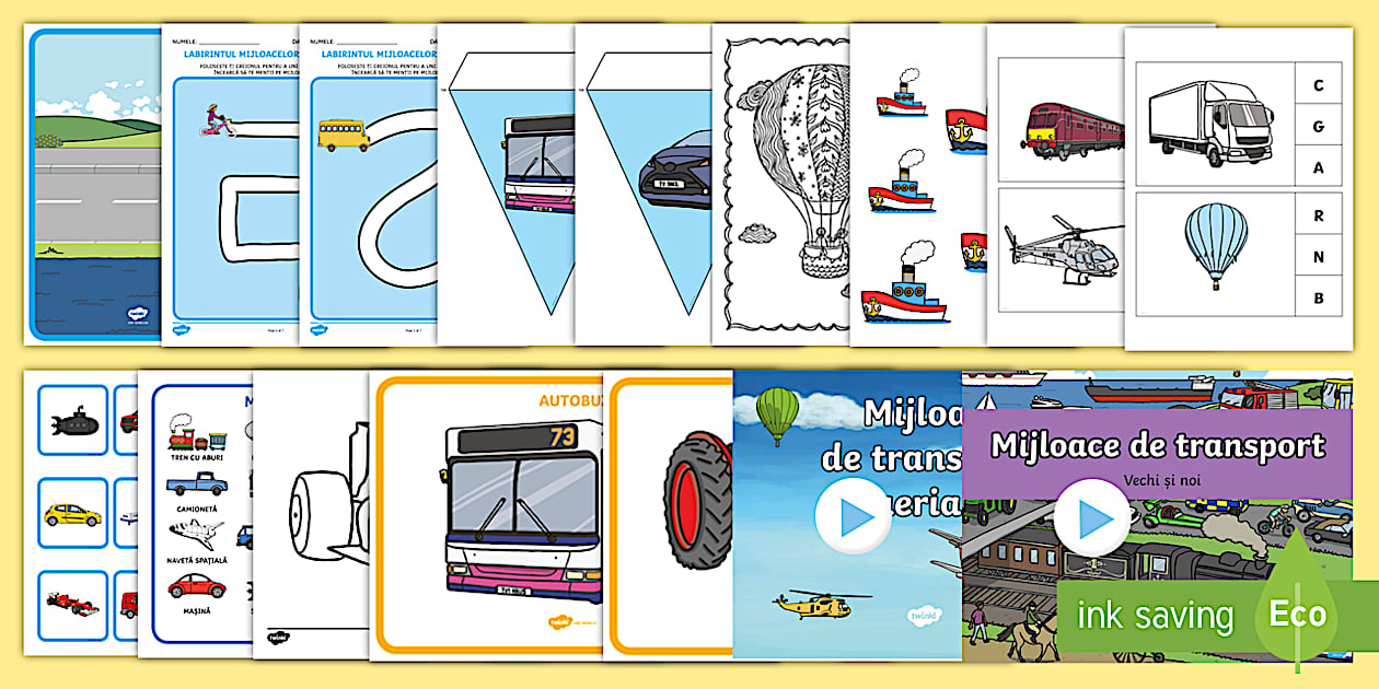 Mijloace de transport Pachet cu resurse pentru predarea integrată