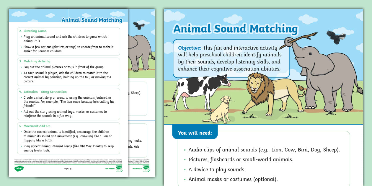 Animal Sound Matching Activity