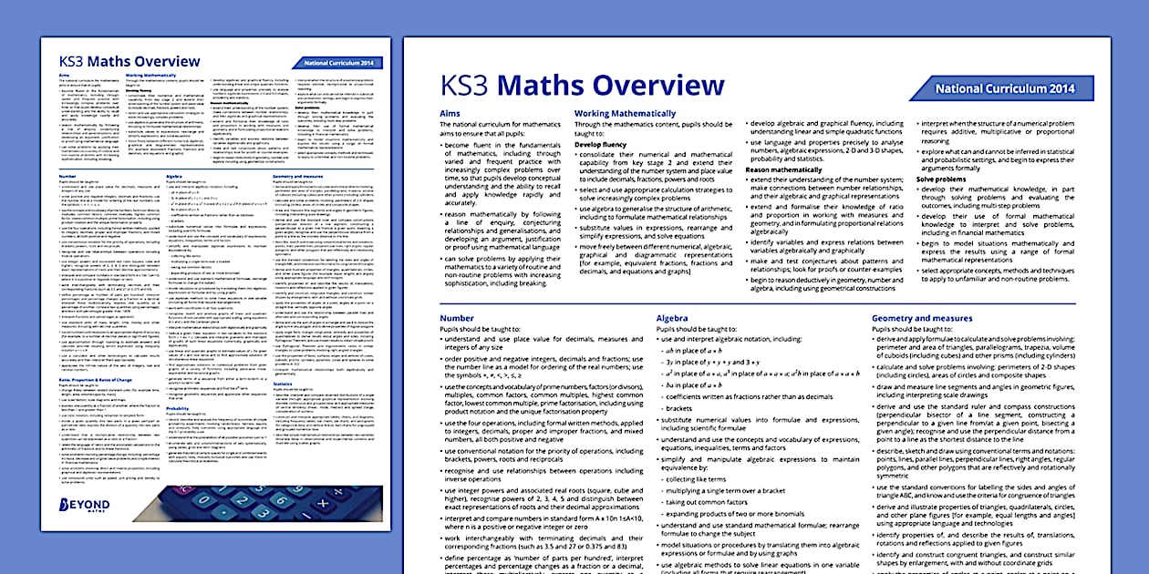 KS3 Maths Curriculum Overview | Teaching Resource | Beyond