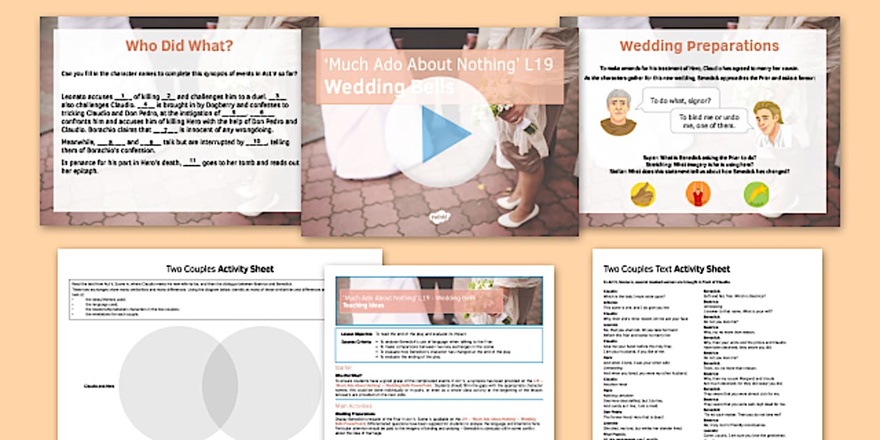 GCSE Much Ado About Nothing Lesson Pack 19: Wedding Bells