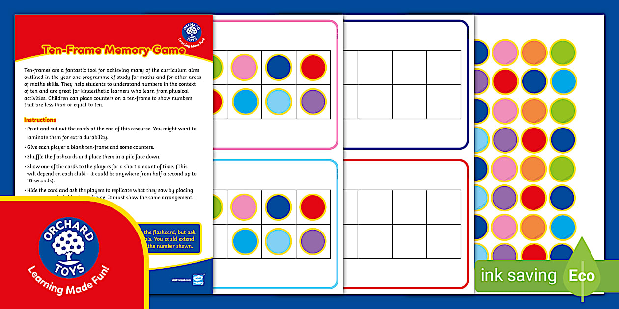 FREE! - Orchard Toys: Ten-Frame Memory Game (teacher made)