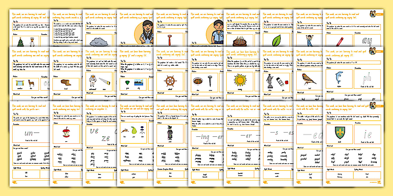 Level 5 Phonics Parent Information Sheets Weeks 1-30