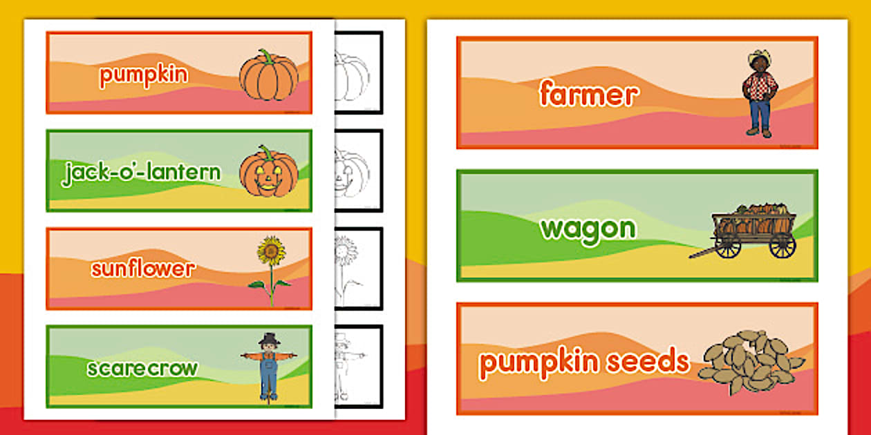 Pumpkin Patch Dramatic Play Word Cards | Printable | Twinkl