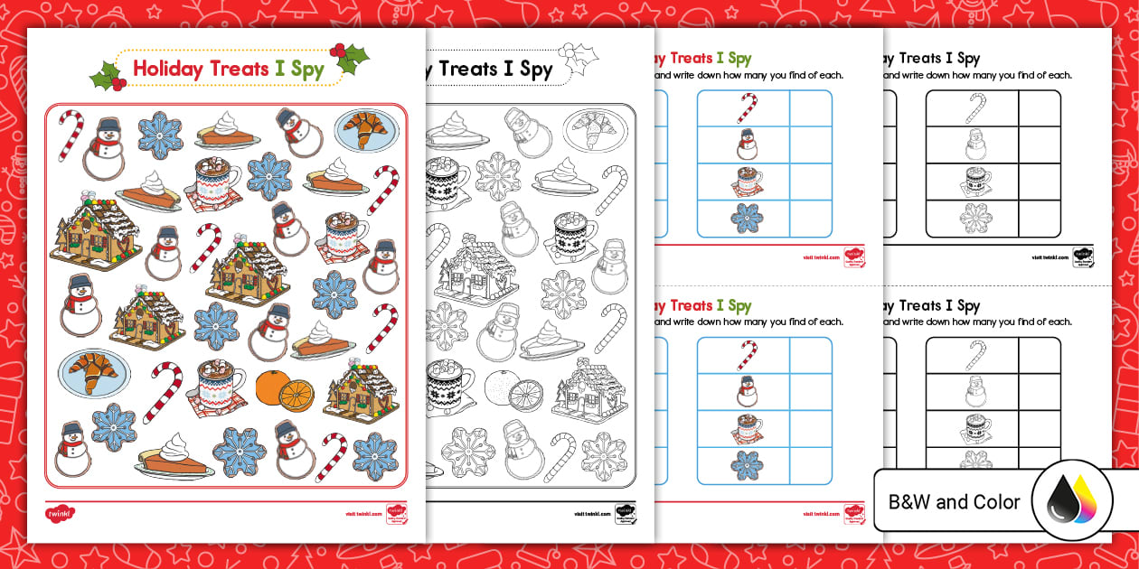 Holiday Treats I Spy Activity (professor feito) - Twinkl