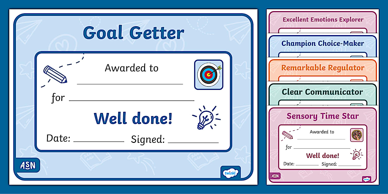 End of the Year Certificates with Visual Supports - Twinkl