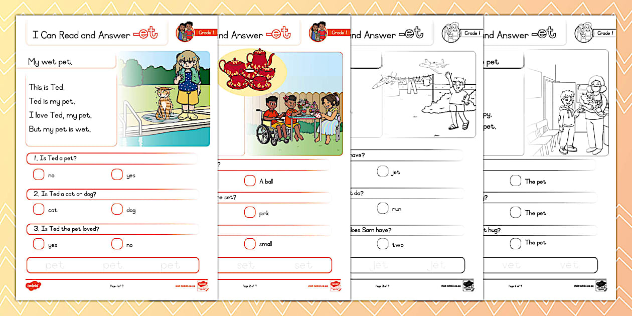 Grade 1 Phonics: Reading Comprehension -et - Twinkl