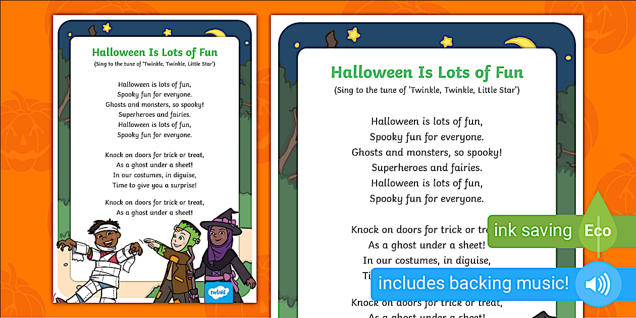 Halloween is Lots of Fun | Halloween Rhyming Songs - Twinkl