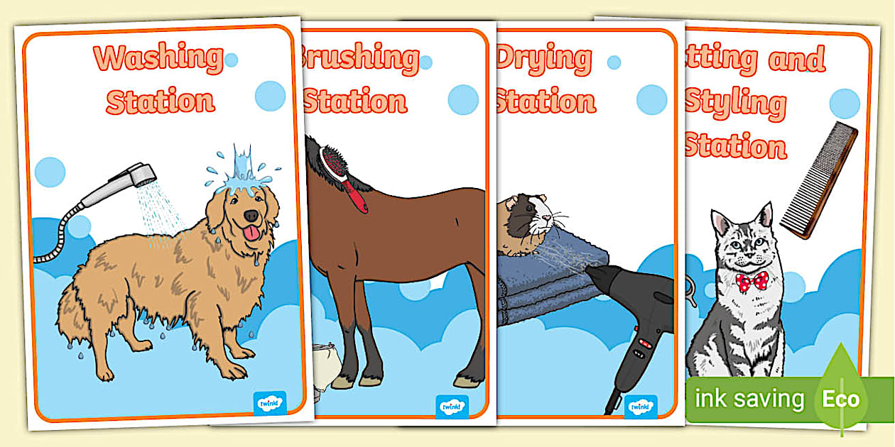 Editable Pet Groomers Role Play Posters (teacher made)