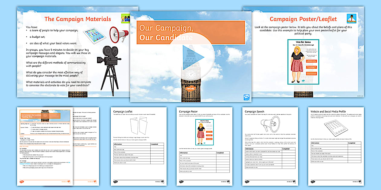 Our Campaign, Our Candidate Lesson Pack - Secondary - Event - General ...