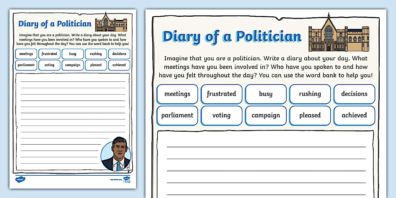 Diary of a Politician KS1 Writing Template (teacher made)