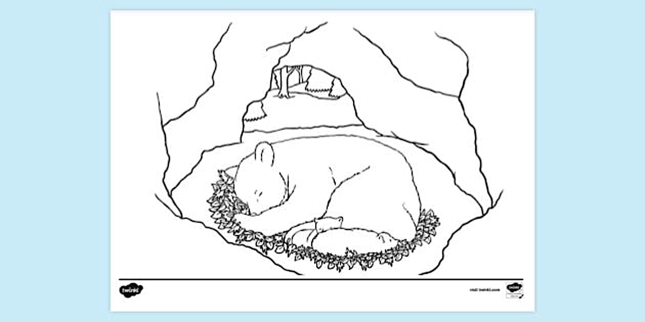 Cave Shelter Colouring Sheet - Twinkl Resources - Twinkl