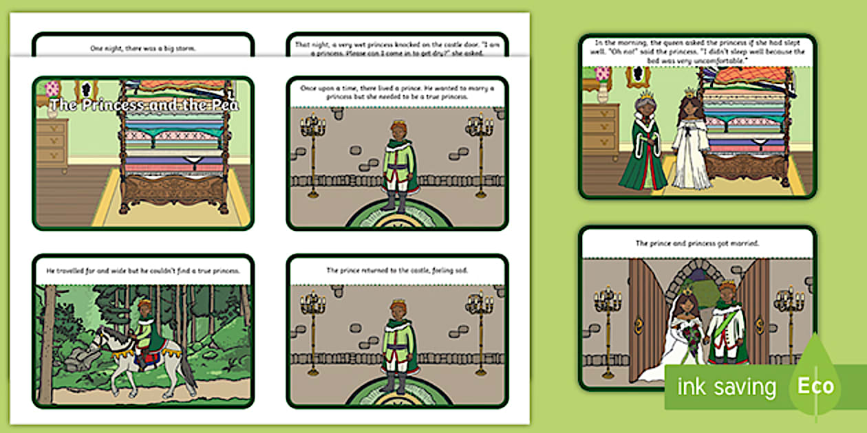 The Princess and the Pea Story Sequencing (4 per A4)