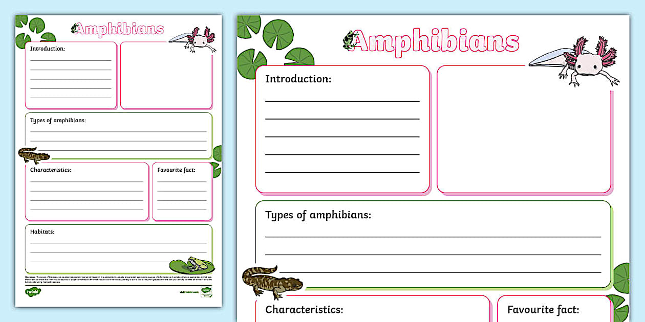 Amphibians Non-Chronological Report Template