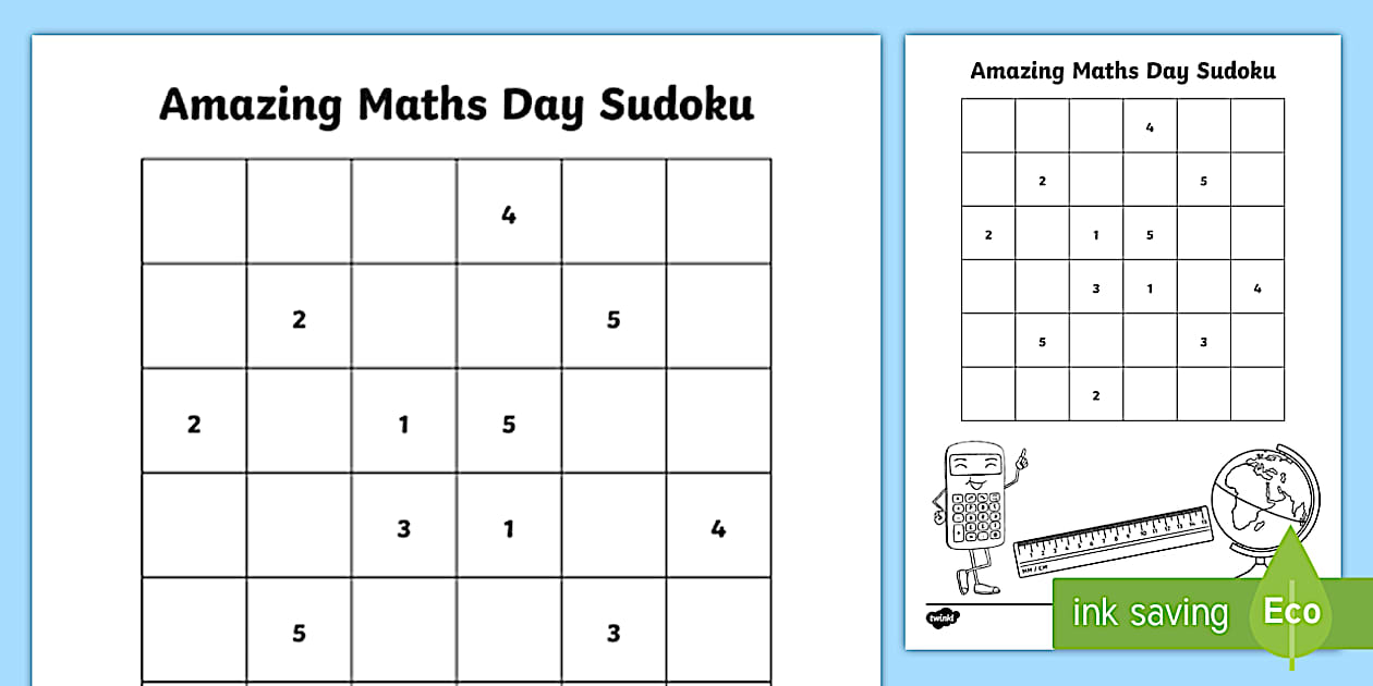 Second Level Amazing Maths Day Sudoku Worksheet - Twinkl