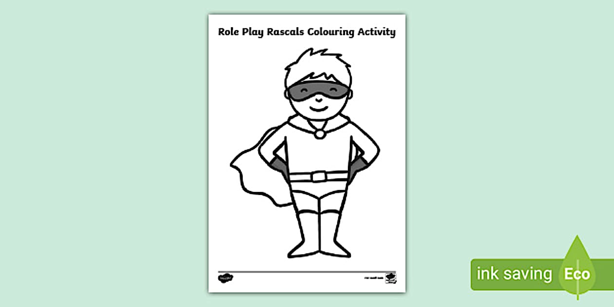 Role Play Rascals Colouring Activity - Resource - Twinkl